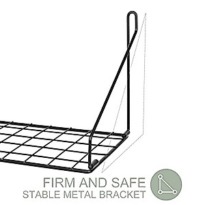 Wall Floating Shelves 2 Pack, No Drill Adhesive Mount, Black Metal Hanging Shelf, Storage Bookshelf Rack for Bathroom, Bedroom, Kitchen, Laundry, Dorm, Office, Garage, Decor Dispaly and Organization