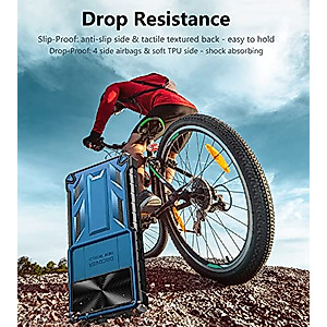 FNTCASE for Google Pixel 7 Case: Military Grade Shockproof Drop Protective Phone Cover with Kickstand, Slide Camera Cover & Screen Protector, Heavy Duty Cell Phone Case for Pixel 7-6.3 inch Blue