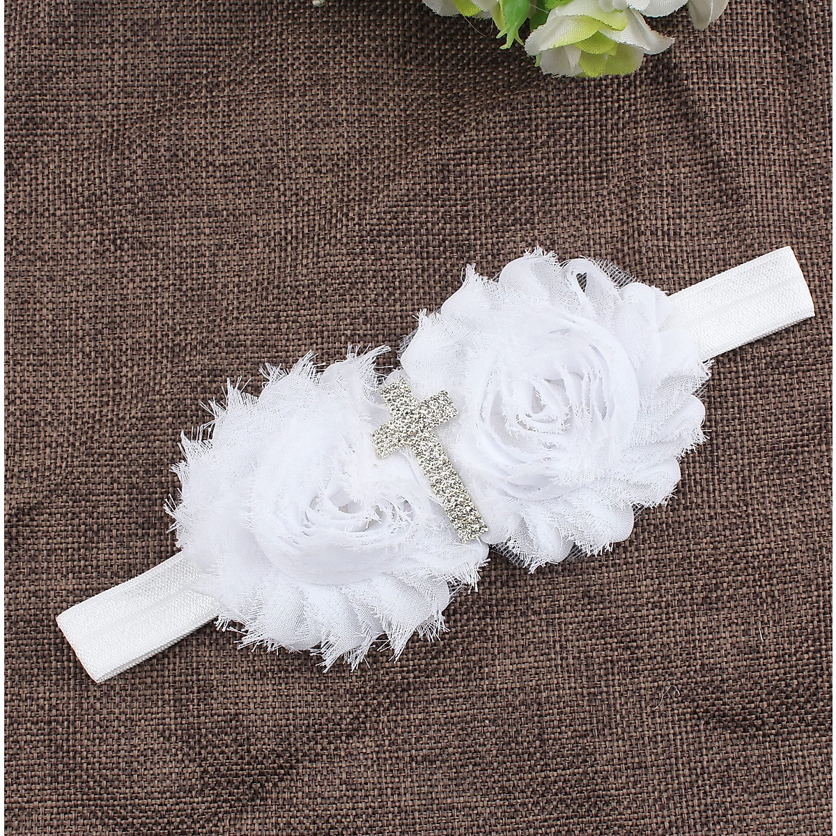 Bloomposh 3pcs Baby Girl Headbands Hairbands Hair Bows Hair Accessories for Newborn Infant Toddlers Kids (White)