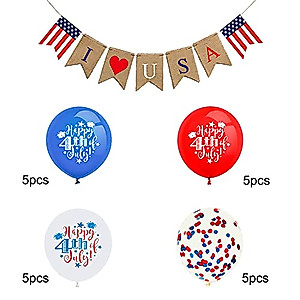 DmHirmg 4th of July Decorations,Patriotic Decorations Include 4th of July Balloon and Fourth of July Decorations,Independence Day Decor for Home Patriotic Party Supplies