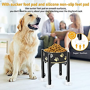 Adjustable Elevated Dog Bowl Stand，Fits 6-11inches Bowls,4 Height Adjustments. Holder for Raised Food Water Feeder，for Large, Medium and Small Dogs