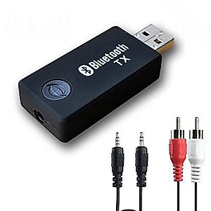 Bluetooth Transmitter for TV PC,YETOR 3.5mm Portable Stereo Audio Wireless Bluetooth 5.2 Audio Transmitter for TV,PC,MP3/MP4.USB Power Supply(TX9)
