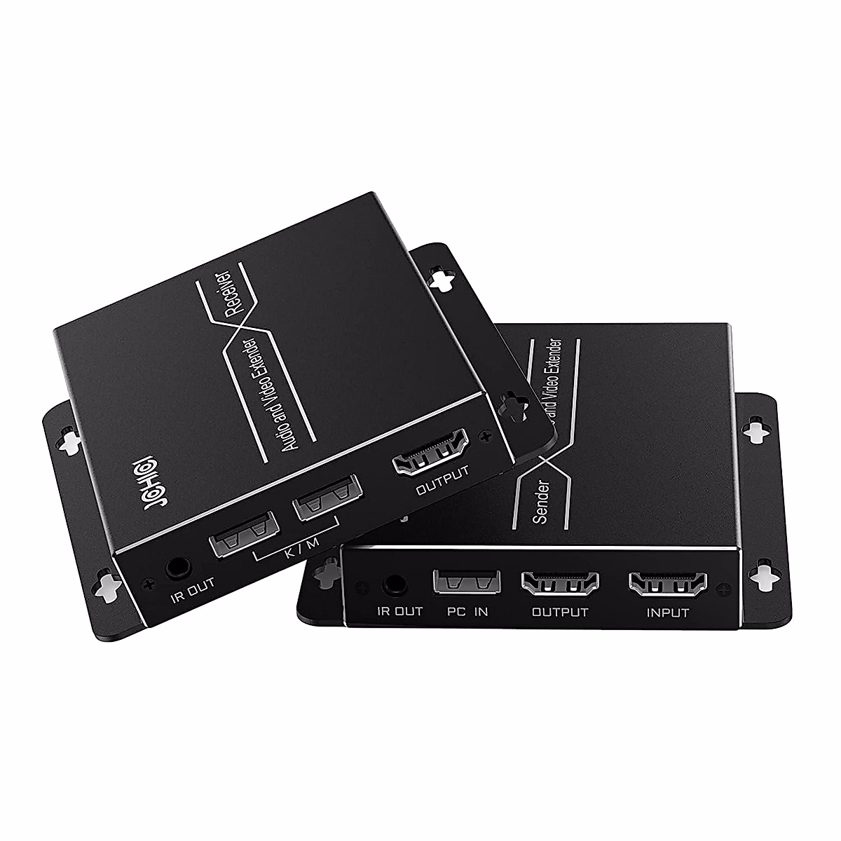 JCHICI HDMI KVM Extender Up to 150m-250m(500fts- 820fts), HDMI Extender Over Cat5e/6 with Loop Out Function, HD 1080P@60HZ, USB Keyboard Mose Support and IR Control
