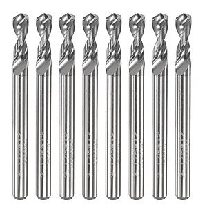uxcell PCB Drill Bits 3.175mm Tungsten Carbide Spiral Flute Jewelry CNC Engraving Print Circuit Board Micro Drill Bits 1/8" Shank 8pcs