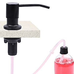 Soap Dispenser for Kitchen Sink Black Under Sink Kitchen Dish Soap Dispenser Pump Stainless Steel Liquid Soap Dispenser with 41" Extension Tube