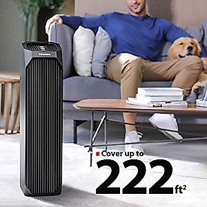 Toshiba Air Purifier CAF-W36USW UV Light Sanitizer, Designed for Smoke, Dust, Odors, Pollen and Pet Hair for Home, Office, Bedroom, Black