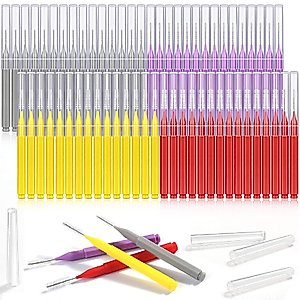 Modacraft 120Pcs Interdental Brush 4 Sizes Braces Brush Toothpicks with Soft Bristles 360° Bendable Floss Heads Dental Brushes Between Teeth Gum Braces Cleaning Kit Oral Tooth Cleaning Tool