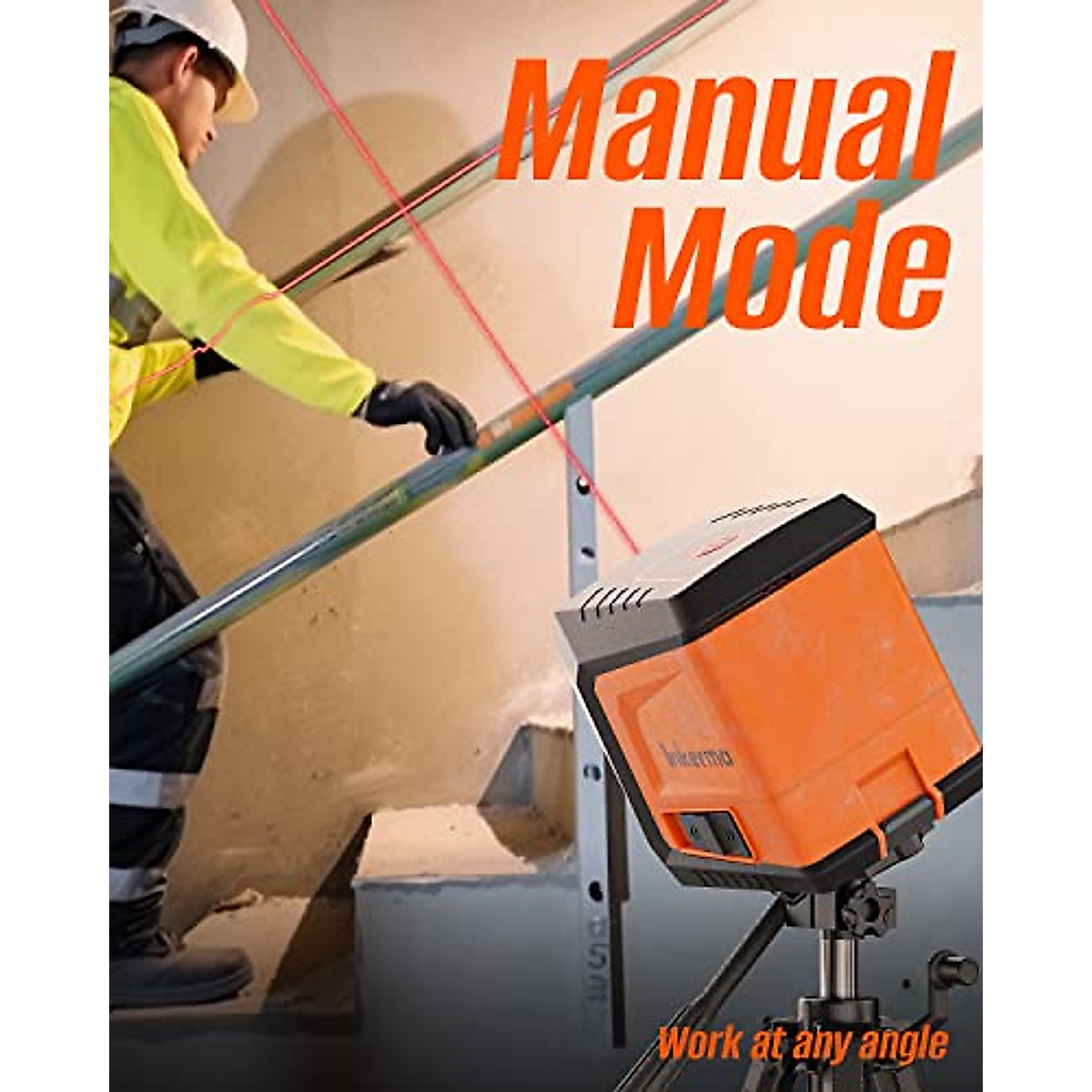 50 ft. Red Self-Leveling Cross Line Laser Level with Mode Lock for Indoor Use - Protective Carrying Pouch & Batteries Included