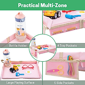 SWISSELITE Foldable Travel Tray Cover, Kids Travel Tray, Airplane Play Table Travel Placemat Tray- Used on Train Airplane Tray for Toddlers Children Unisex