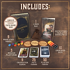 Deadwood 1876 Old West Board Game of Gold, Strategy, Secrets, and Stealing A Wild West Party Card Games for Adults and Family Game Night 2-9 Players Ages 13 and Up