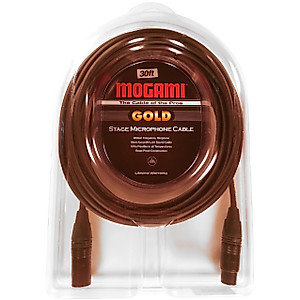 Mogami GOLD STAGE-30 XLR Microphone Cable, XLR-Female to XLR-Male, 3-Pin, Gold Contacts, Straight Connectors, 30 Foot