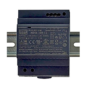 MEAN WELL HDR-100-12 LPS Ultra Slim Step Shape 4SU DIN Rail Power Supply, 12V 7.1A 85.2W