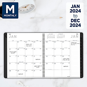 AT-A-GLANCE 2024 Monthly Planner, 9” x 11”, Large, Monthly Tabs, Pocket, Contemporary, Charcoal (70260X4524)
