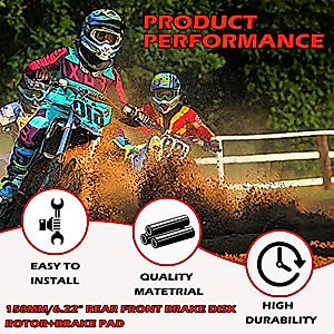 PRO BAT 158mm/6.22" Rear Front Brake Disk Rotor+Brake Pad for 50cc 70cc 90cc 110cc 125cc Chinese Quad Taotao Boulder B1 Coolster 3050HD ATV Kids Four Wheeler
