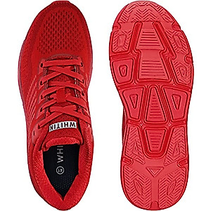 WHITIN Men’s Running Fitness Workout Shoes Sports Gym Size 13 Breathable Road Midsole Platform Sneakers Trail Tennis Man Max Cushion Rebound Red 47