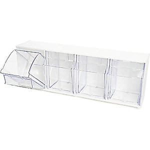 Deflecto Interlocking Multi Storage Organizer Tilt Bin, White