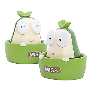 Homoyoyo 2pcs Car Bobble Head Ornament Desktop Decor Desktop Toys Desktop Avocado Ornament Resin Green Dashboard Avocado