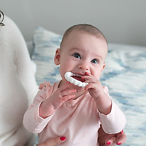 Dr. Brown's Flexees Beaded Teether Rings, 100% Silicone, Soft & Easy to Hold, Encourages Self-Soothe, 3 Pack, Black, White, Gray, BPA Free, 3m+