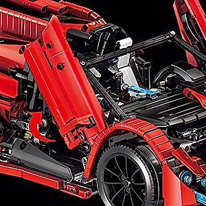 NC Building Blocks Car Technique Building Blocks and Engineering Toy, Brick Construction Toy, Adult Collectible Model Cars Kits to Build, 1:12 Scale Blocks Racing Car Model 2615 Pieces (QL0013)