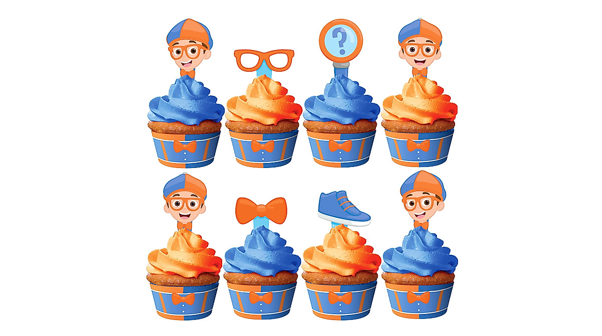 Blippi Cupcake Toppers & Wrappers - 24ct Decoration Set