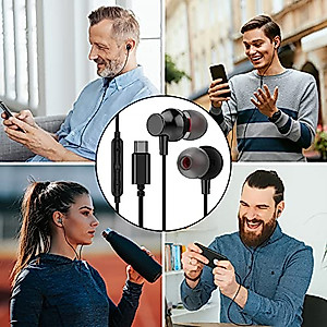 USB C Headphone, COOYA USB Type C Earphones Wired Earbuds Magnetic Bass Noise Canceling in-Ear Headsets with Microphone for iPad 10 Samsung Galaxy S23 Ultra S22 A53 S21 S20 Z Flip Pixel 7 6a 6 Oneplus