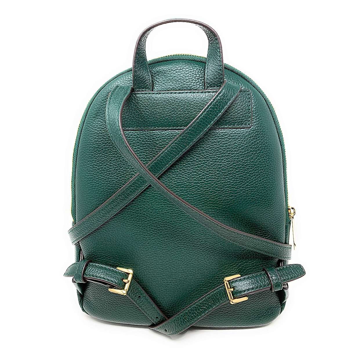 MICHAEL KORS ERIN MEDIUM BACKPACK PEBBLED LEATHER RACING GREEN STUDS