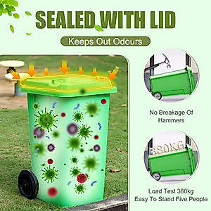 PSYBRYTHIA Large Outdoor Garbage Can Wastebasket with Lid ＆ Resistant Wheels, 100L 120L 240L Large Capacity Commercial Trash Can for Patios, Kitchens, and Outdoor Entertaining(Blue)