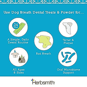Herbsmith Dog Breath - Dog Dental Care Solution - Natural Dog Breath Freshener That Tackles Tartar - Dental Powder for Dogs - 150g Powder