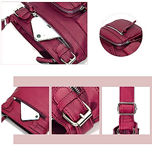 Angel Kiss, Soft Leather Crossbody Purse and Handbags Wallet Cute Small Crossover Bags with Pockets for Girl or Women Red, Medium