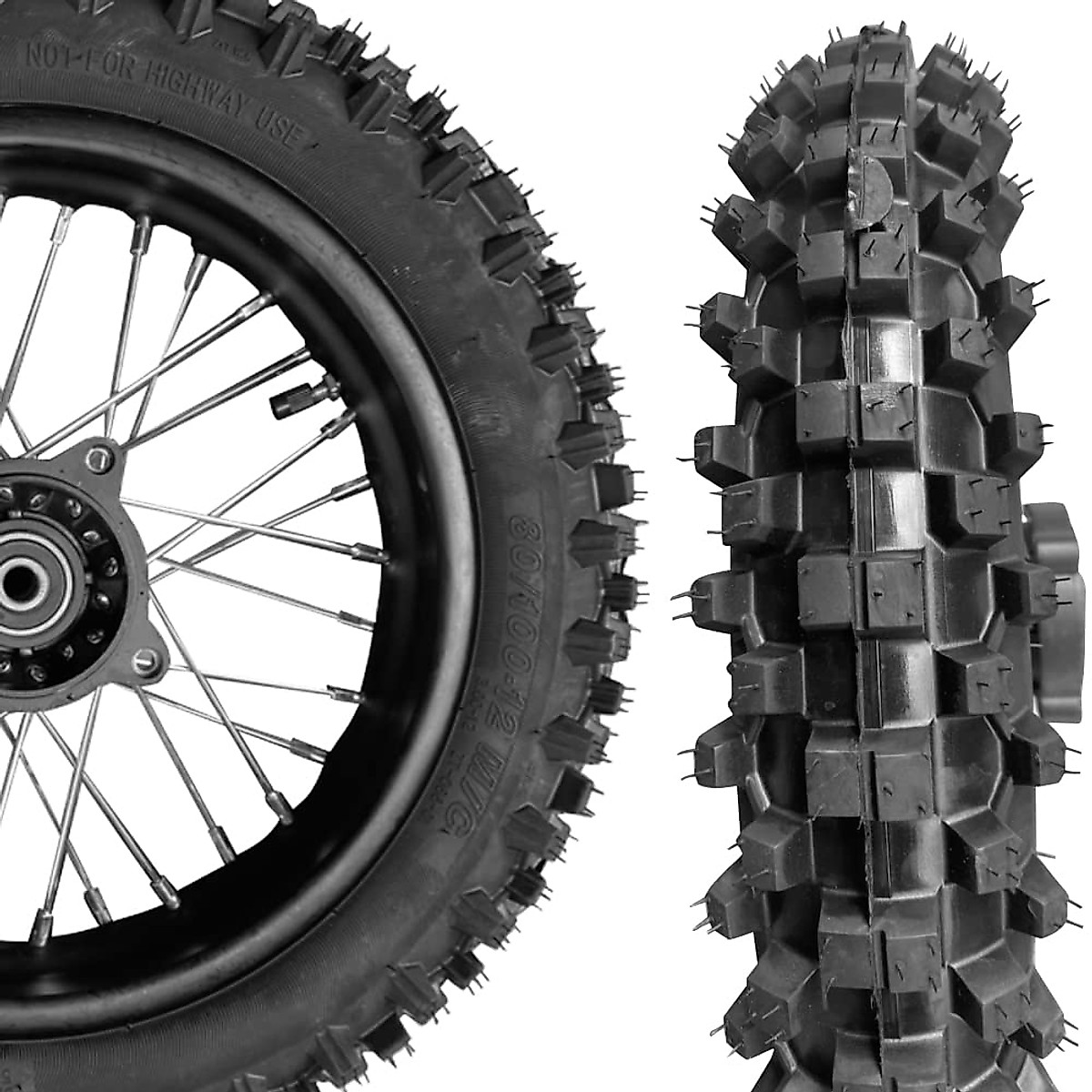 Eachbid 80/100-12inch Rear Tire Disc Brake Rim Wheel With 15mm Bearing Set for Pit Pro Dirt Bike