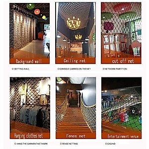 Hynet Climbing Cargo Net, Kids Safety Net, Waterproof Hemp Rope Net, Swing Rope Ladder Truck Trailer Netting, Balcony Railing Stair Protection Decor Mesh (Size : 1 * 3m(3 * 10ft))
