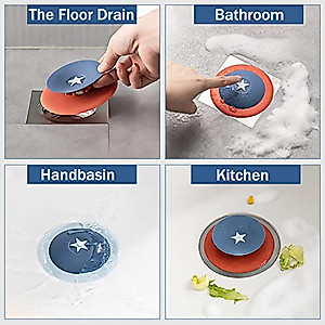 Musuger Shower Drain Stopper - Silicone Bathtub Drain Strainers, Hair Catcher Silicone Hair Stopper Shower Drain Covers, Easy to Install and Clean Suit for Bathroom Bathtub and Kitchen - 3 Pack