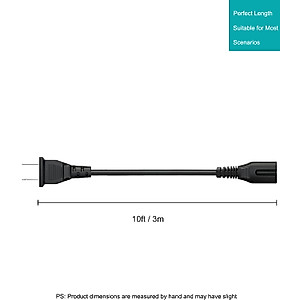 10Ft Projector Power Cord for Mini Projector,Portable Projector Replacement 2 Prong Power Cable