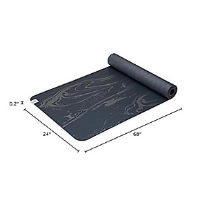 Gaiam Dry-Grip Yoga Mat - 5mm Thick Non-Slip Exercise & Fitness Mat for Standard or Hot Yoga, Pilates and Floor Workouts - Cushioned Support, Non-Slip Coat - 68 x 24 Inches - Marbled