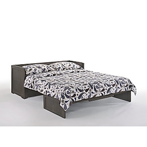 NIGHT & DAY Murphy Cube Queen Cabinet Bed Ready-to-Assemble with Custom 6" Memory Foam Mattress (Stonewash)