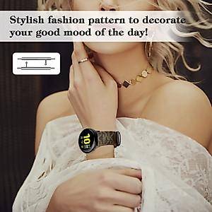 Leather Band Compatible with Samsung Galaxy Watch 6/5/4 40mm 44mm/6 Classic Band 43mm 47mm/4 Classic 42mm 46mm, 20mm Designer Classic Watch Wristbands for Active 2/3 41mm Women Men