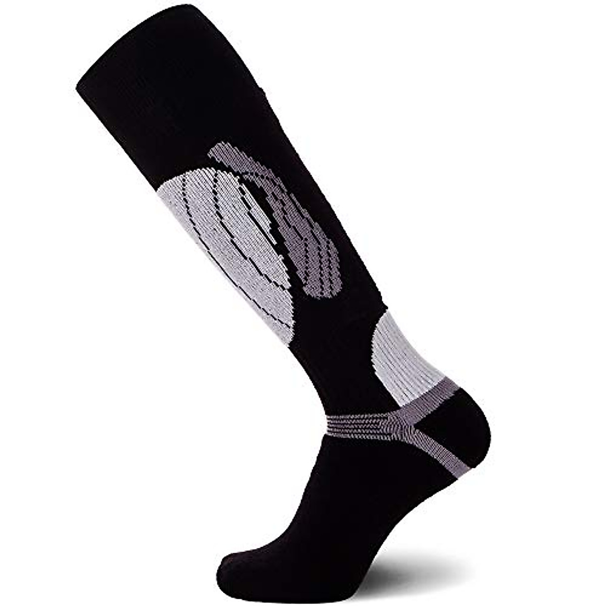 Pure Athlete Elite Wool Race Ski Socks - Warm Comfortable Snowboard/Skiing Socks (Orange (1) + Silver (1) + Blue (1) - 3 Pack, Large/X-Large)