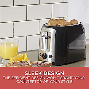 BLACK+DECKER 2-Slice Extra Wide Slot Toaster, Classic Oval, Black with Stainless Steel Accents, TR1278B