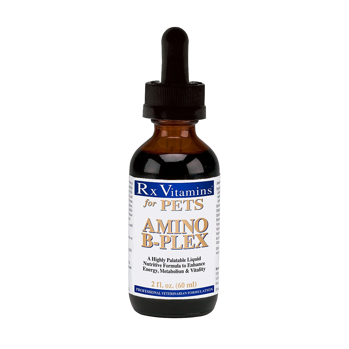 Rx Vitamins Amino B Plex for Pets - B Vitamin Complex Plus Amino Acids for Dogs & Cats - Vitamin Supplements for Dogs' & Cats' Total Body Support - 2 oz.