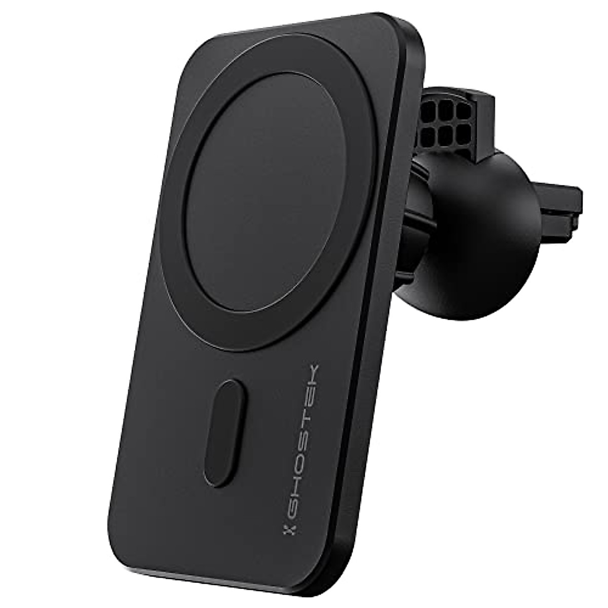Ghostek NRGmount MagSafe Car Mount Charger iPhone 15W Fast Charging with Air Vent Clip, Dash Windshield Suction Clamp with Adjustable Arm Designed for iPhone 13 Pro Max, iPhone 12 Pro Max mini (Black)