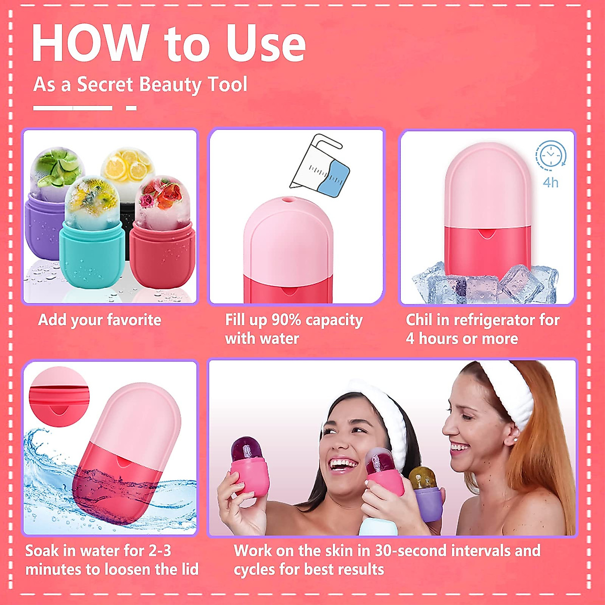 Ice Roller For Face Silicone Ice Face Roller Skin Care Facial Ice Roller Icing Tool Ice Holder For Face Icing Ice Mold For Face Icing Face Ice Pod Skincare