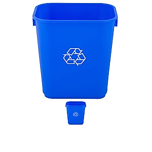 Mix.Home 2 Pack! 3 Gallon Blue Rectangular Wastebasket Restaurant Trash can Commercial Trash can Office Plastic Trash can Bathroom Garbage bin Rectangular Trash cans for Kitchen Janitorial Trash can