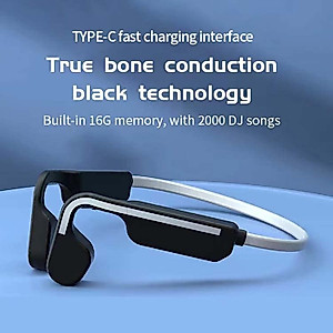 Bone Conduction Waterproof Bluetooth Headphones Swimming Sports Headset Built in 16G Memory (Blue)