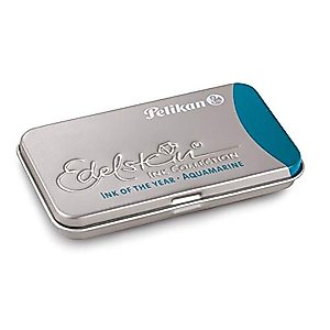 Pelikan Fine Writing Edelstein Ink Cartridges for Fountain Pens, Aquamarine, 1.4ml, Pack of 6 (300100)