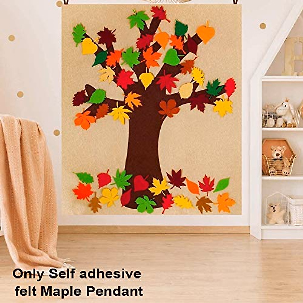 GEZICHTA Classroom Tree, Felt Fall Tree Board, Bulletin Board for Kids Classroom Multifunction Home Thanksgiving Activity