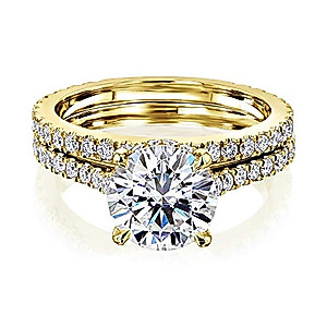 Kobelli 2ct Round Moissanite Fancy Hidden Halo Set - white-gold / 7.0 G-H