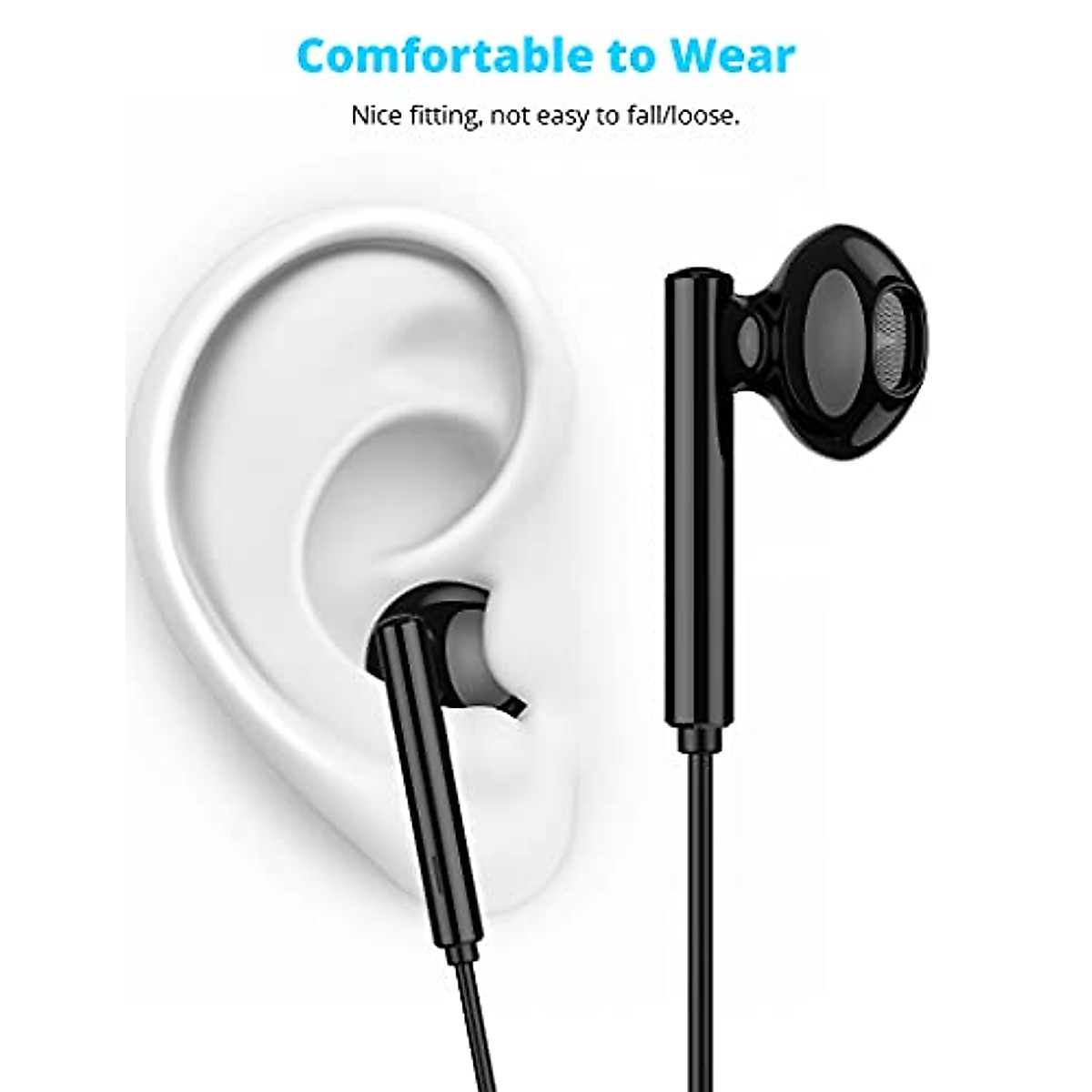 TITACUTE USB C Headphones Wired Earbuds with Microphone Noise Canceling in-Ear USB Type C Earphone for Samsung A53 S Ultra Galaxy Z Flip Fold S21 S22 S20 Google Pixel 7 Pro 6a 6 5 OnePlus 10T 10 Pro 9
