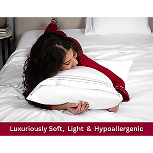 ELONNA - Full Size Sheet Set - Breathable & Cooling Sheets - Hotel Luxury Bed Sheets - 1800 Thread Count - Extra Soft - Deep Pockets 16 inch - Wrinkle, Fade, Stain Resistant - 4 PCs - (White, Full)