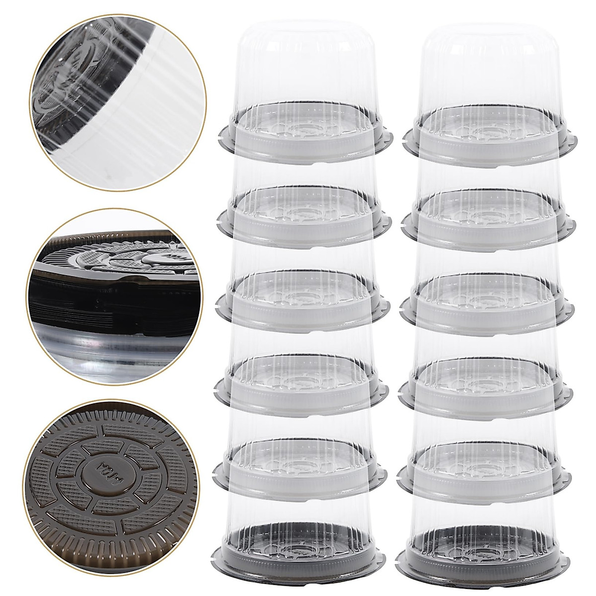 40 Pcs Packing Box Cake Box Cake Container Multi-function Cake Case Clear Cake Holder Clear Cake Carrier Round Cake Holder Cake Packing Holder Birthday Cake Holder