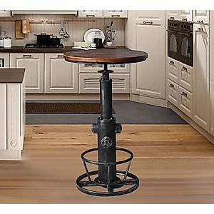 LOKKHAN 3-Piece Bar Table (38.6"-48.4") & 2 Backless Stools (24"-30") Set for Pub Kitchen Dining Living Party Bistro Breakfast, Swivel Top, Height Adjustable, Most Weld, Space-Saving